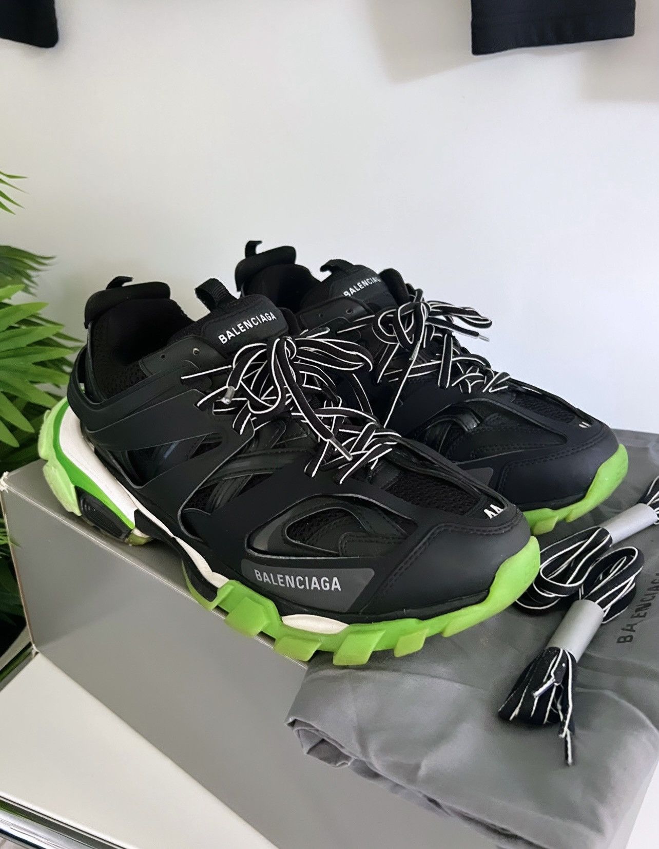 Balenciaga TRACK 2 SNEAKERS GREEN GLOW BLACK | Grailed