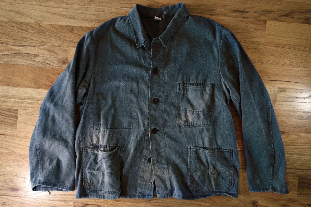 Vintage Vintage French Repaired Chore Jacket | Grailed