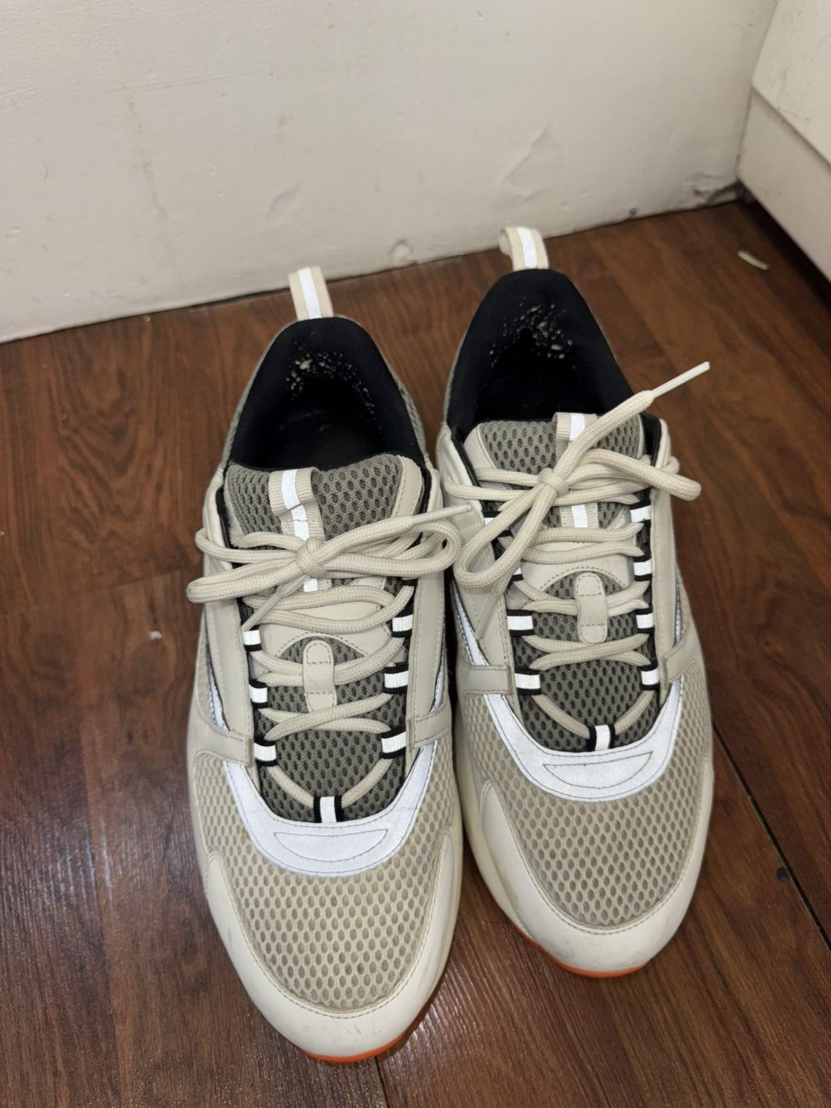 Dior Dior B22 Reflective Sneakers White/Orange | Grailed