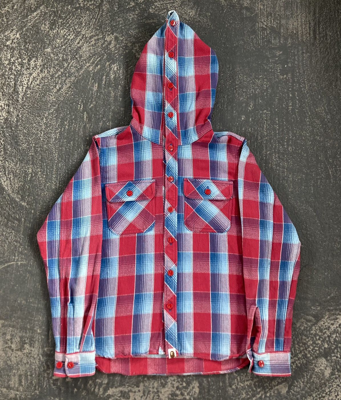 Bape Flannel Hoodie Shirt | Grailed