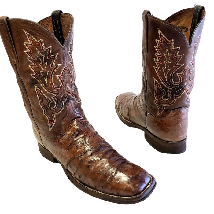Lucchese Lucchese 2000 Full OSTRICH QUILL Cowboy Western INLAY Boots ...
