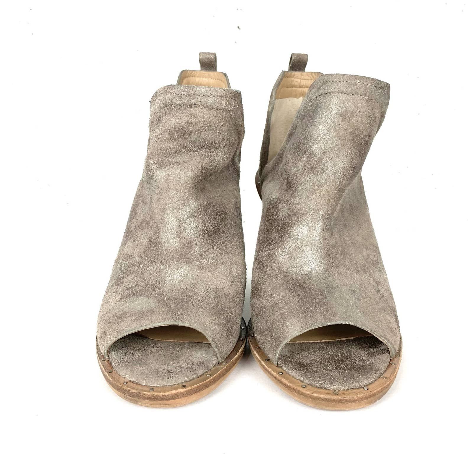 Other Mercer Edit Womens Metallic Leather Peep Toe Chunky Stacked | Grailed