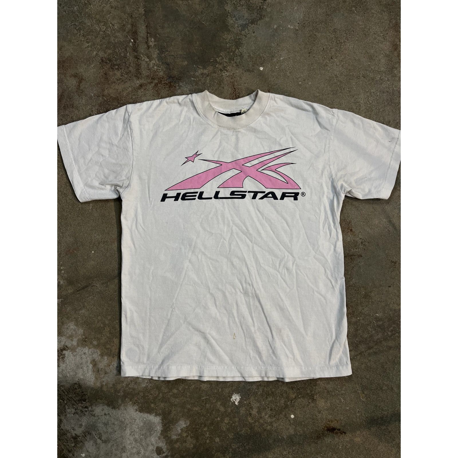 HELLSTAR Hellstar Sport Logo Tee Cream Pink Used Small | Grailed