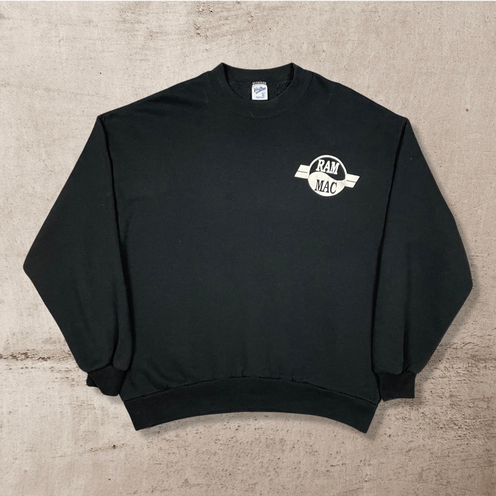 Velva Sheen 90s VTG RAM MAC VELVA SHEEN USA BLACK CREWNECK SWEATSHIRT L ...