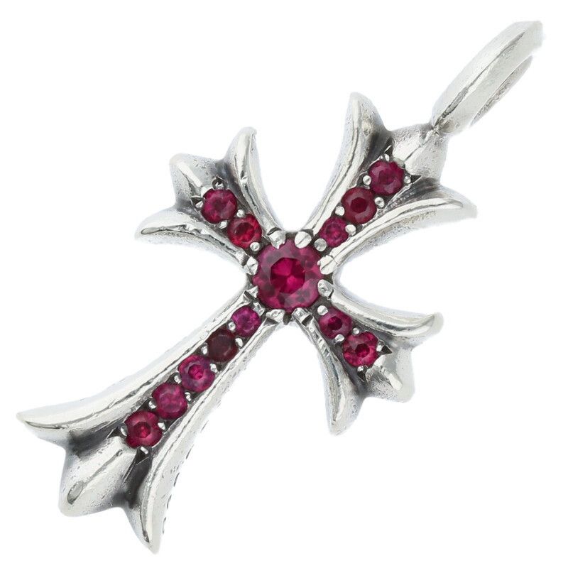 Chrome Hearts PAVE Ruby Tiny Fat Cross | Grailed