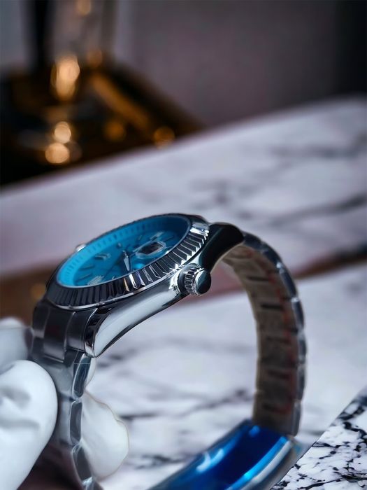 Seiko Seiko Mod Datejust Turquoise Dial Fluted Bezel Steel Watch | Grailed