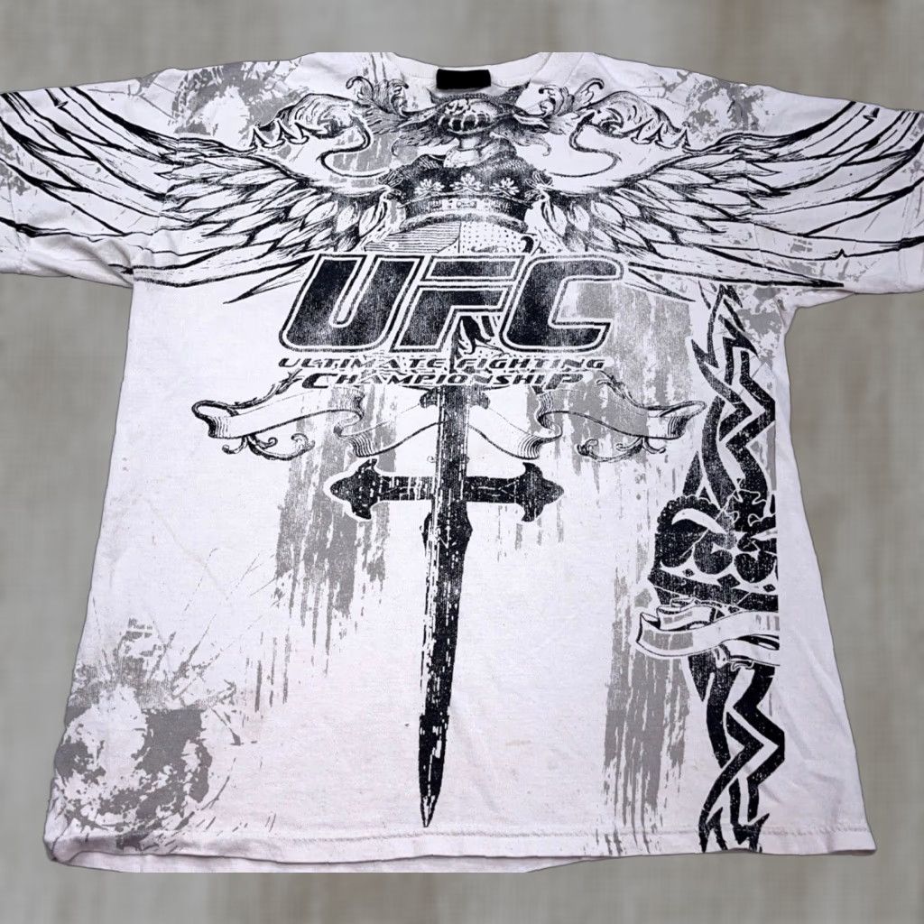 UFC VINTAGE UFC Graphic T-Shirt Men Medium Black Jersey All Over Print ...