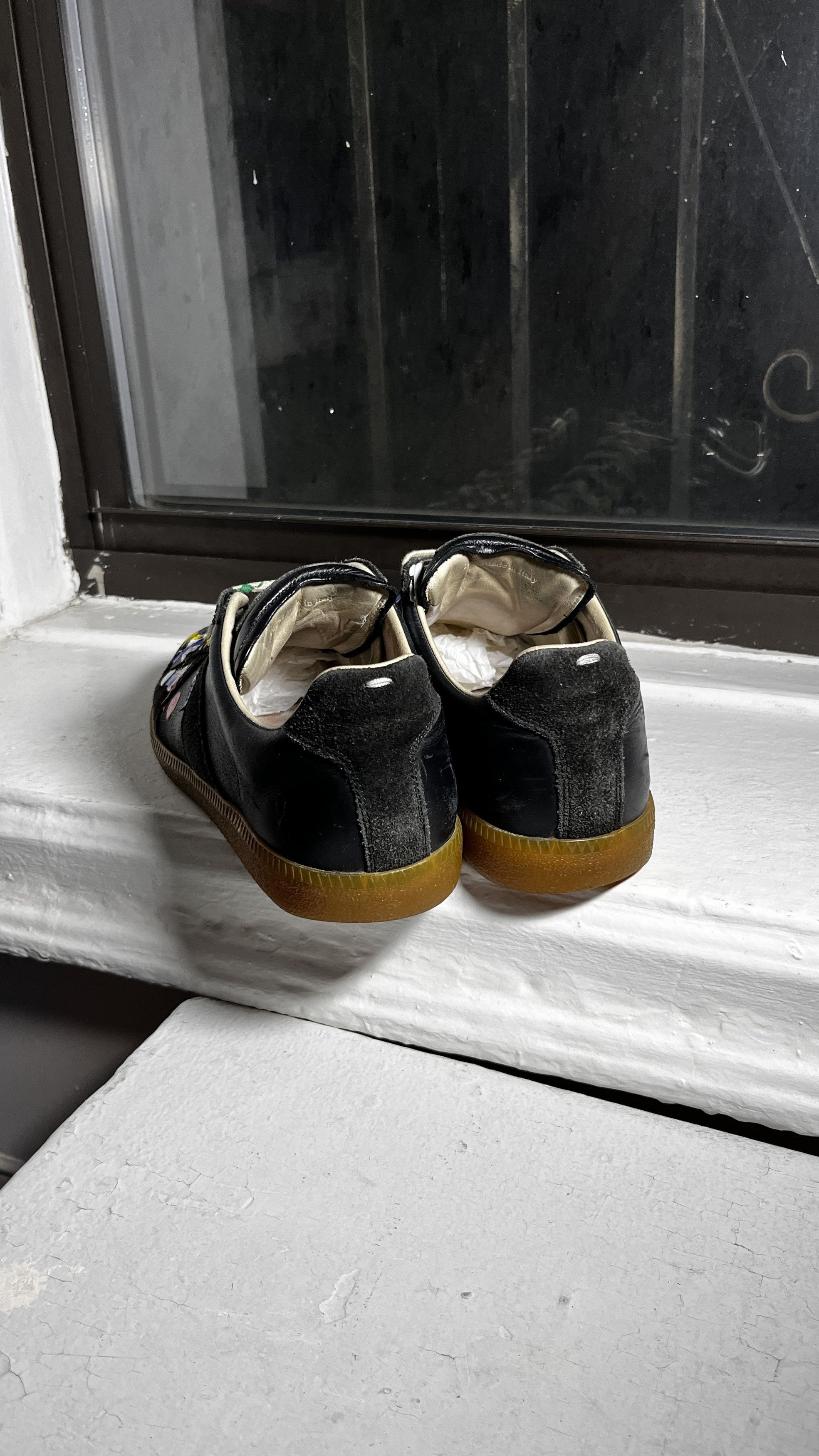 Maison Margiela Maison Margiela gat german army low black paint ...