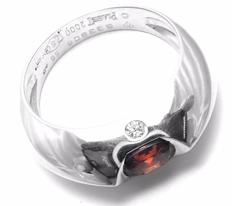 Piaget Piaget White Gold Diamond Garnet Modern Dome Band Ring Cert ...