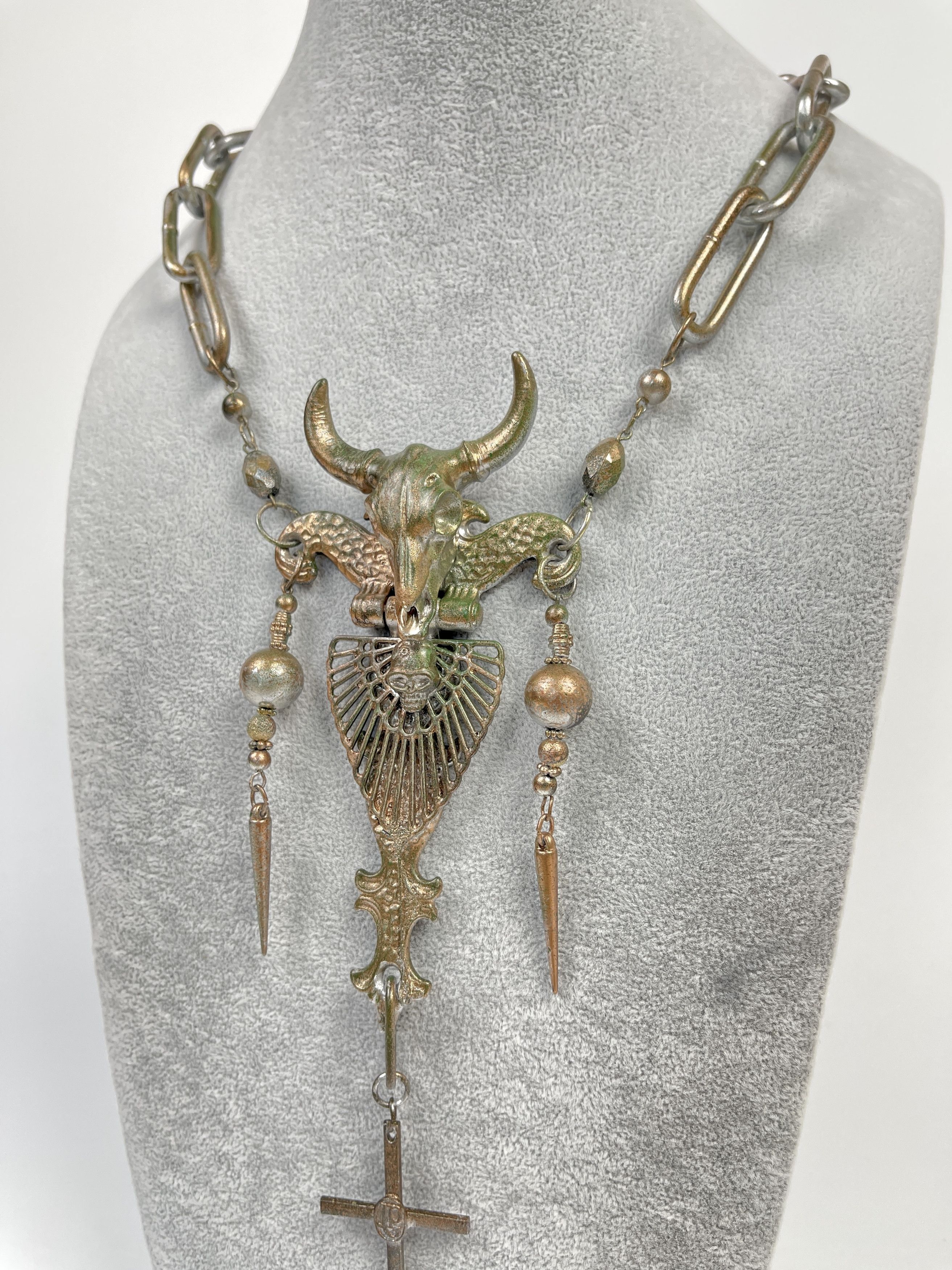 Jean Paul Gaultier 1990's Staff Sample Rosario Bull Necklace | Grailed