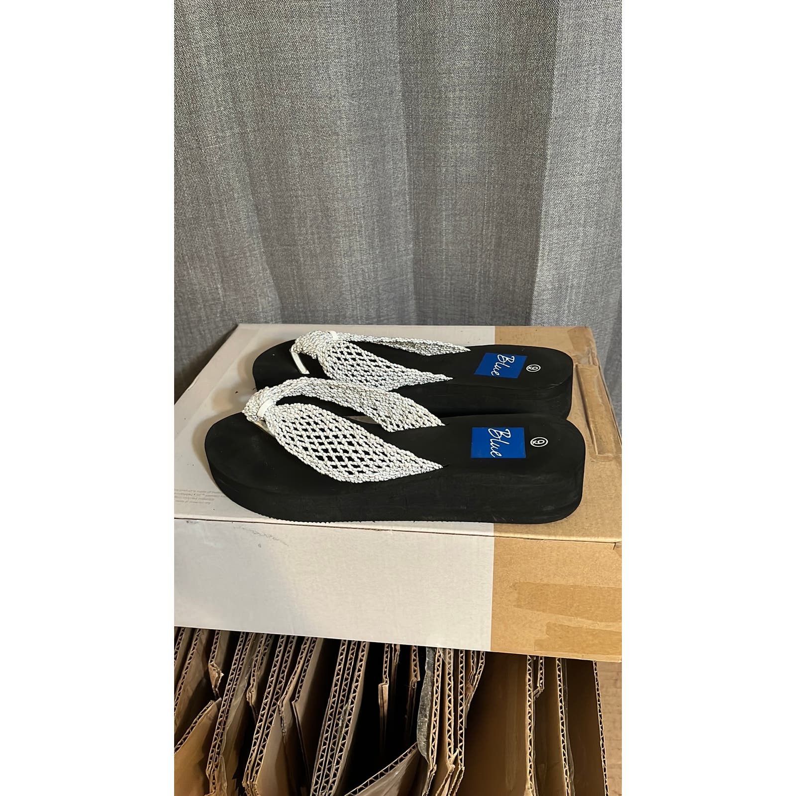 Blue Blue brand Platform Flip Flops Foam Sandals Mesh straps | Grailed