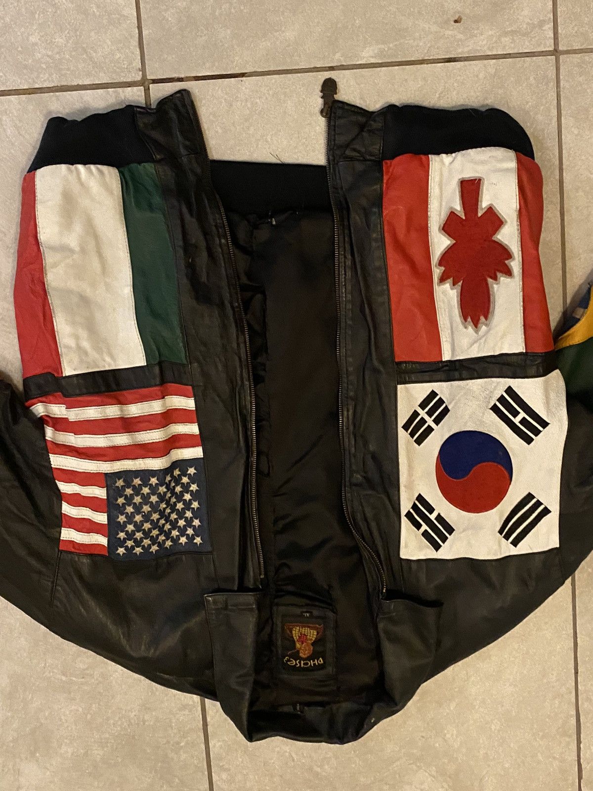Phase 3 Phase 3 - Flags Leather Jacket - XL | Grailed