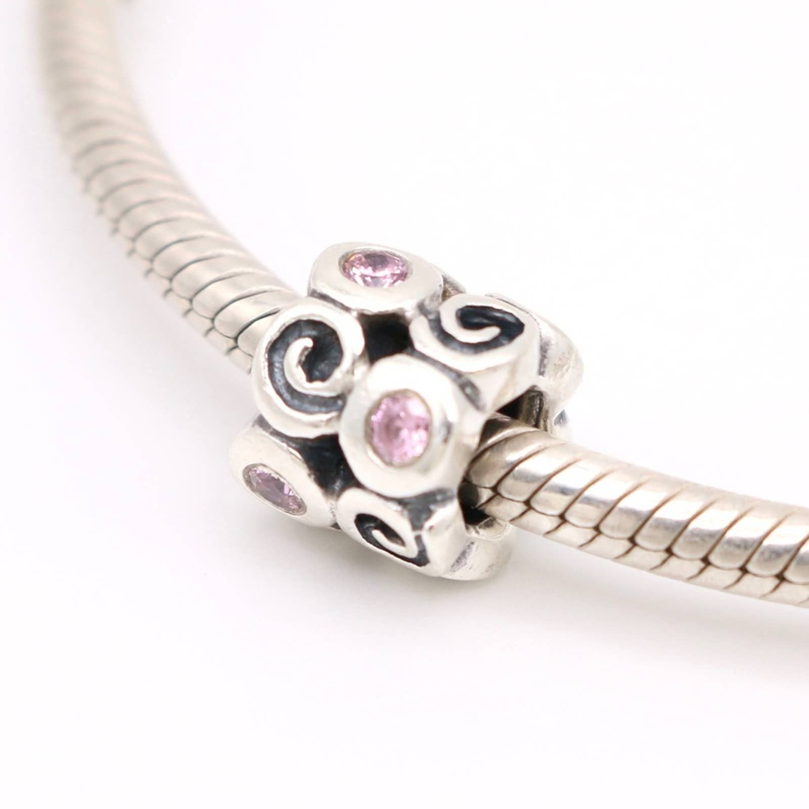 pandora Authentic PANDORA Swirlies with Pink CZ Charm | Grailed