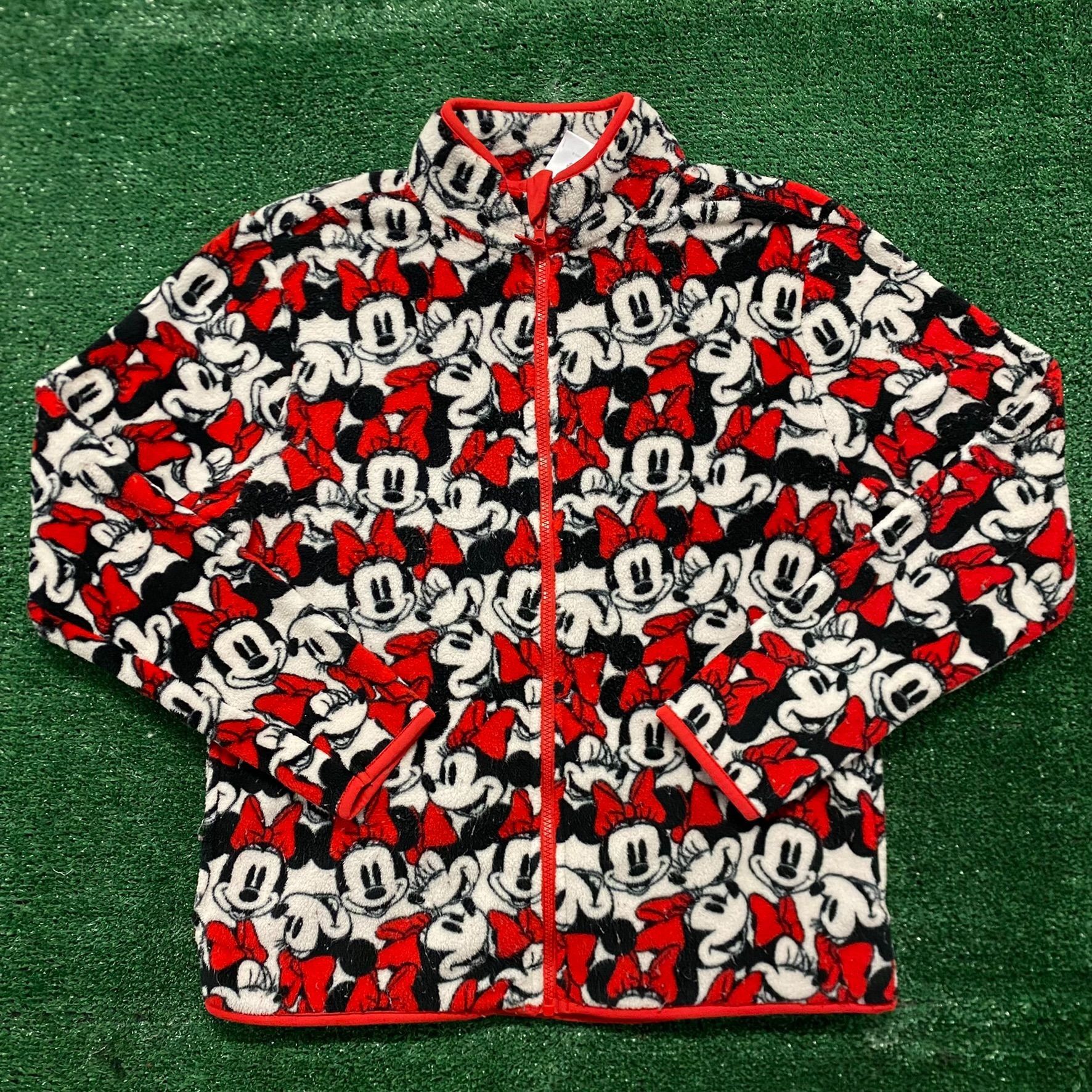 Vintage Vintage Y2K Minnie Mouse AOP Zip Fleece Sweatshirt Jacket | Grailed