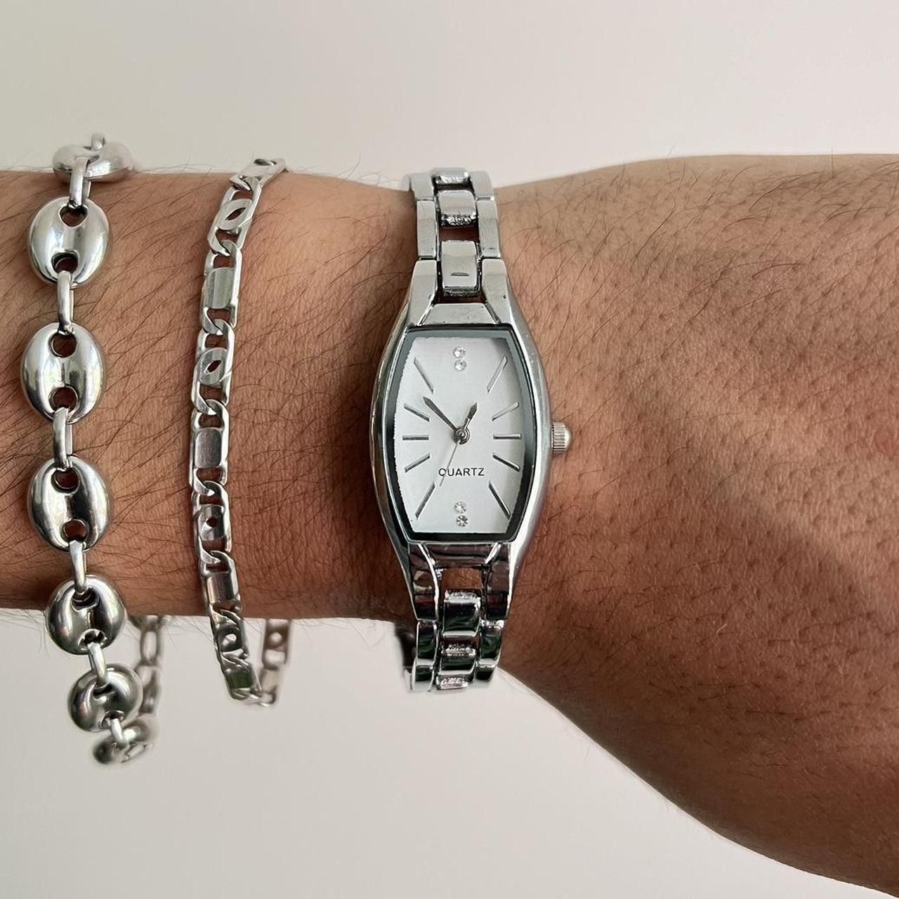 Silver 2000s vintage style stainless steel quartz luxury watch | Grailed