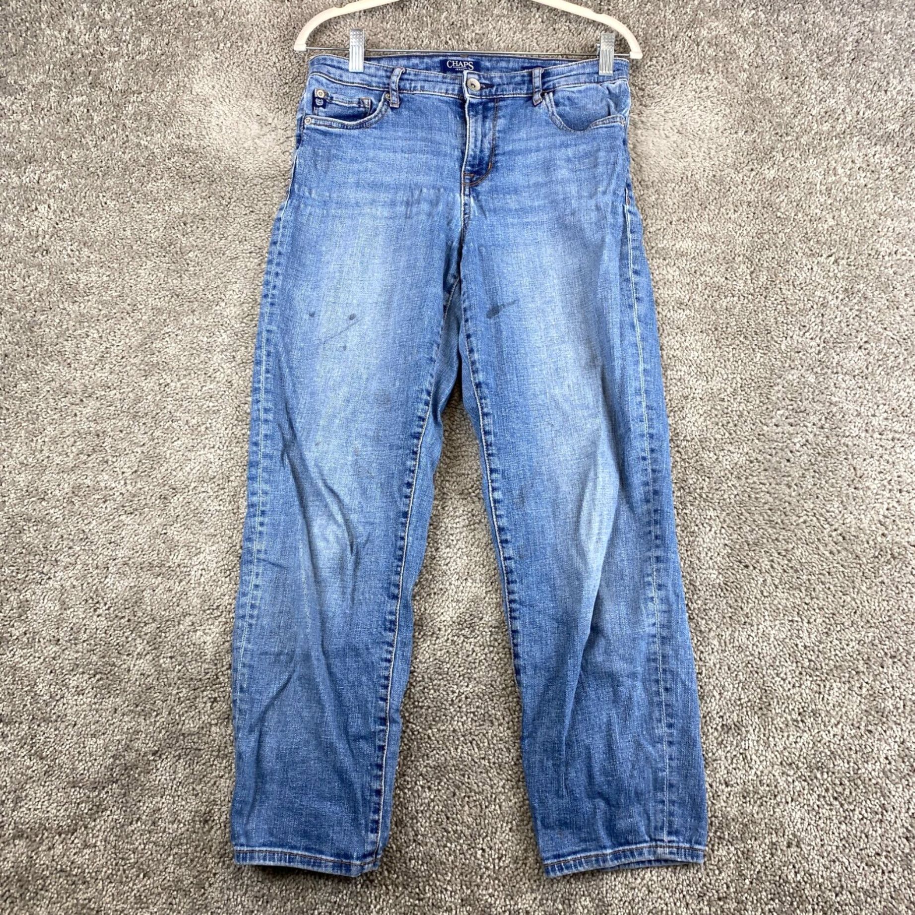 Chaps Chaps Slim Boyfriend Jeans Women's 4/27 Average Blue Denim Stone ...