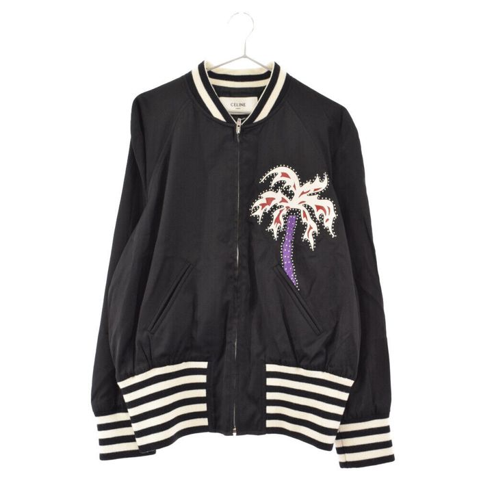 Celine Palm Tree Embroidered Teddy Jacket | Grailed