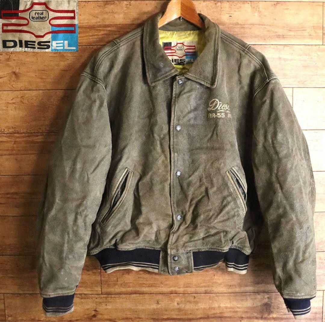 Diesel × Japanese Brand × Vintage Vintage Diesel leather jacket bomber ...