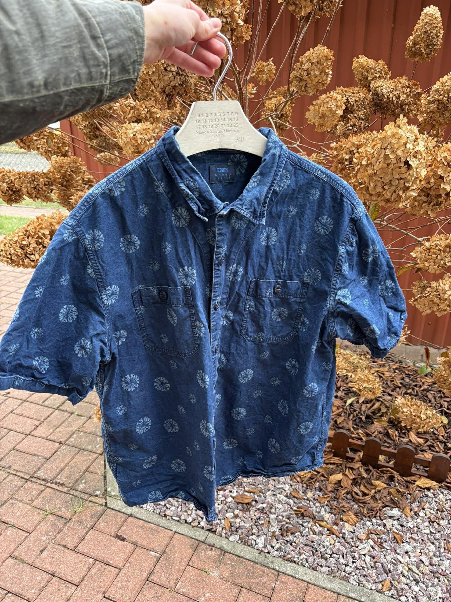 Edwin Edwin Cell Shirt japan shibori style indigo | Grailed