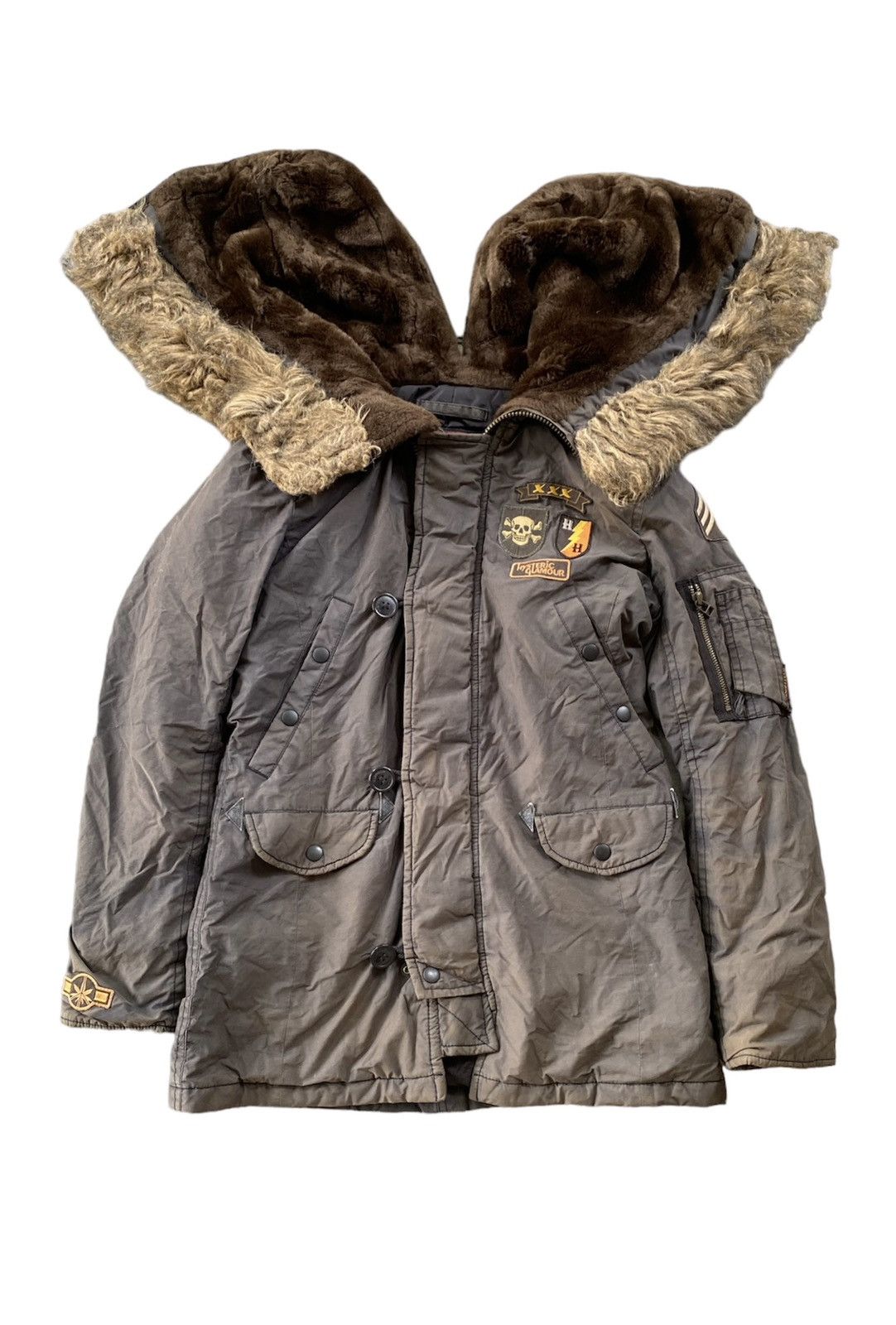 Hysteric Glamour 90s split fur military parka jacket | Grailed