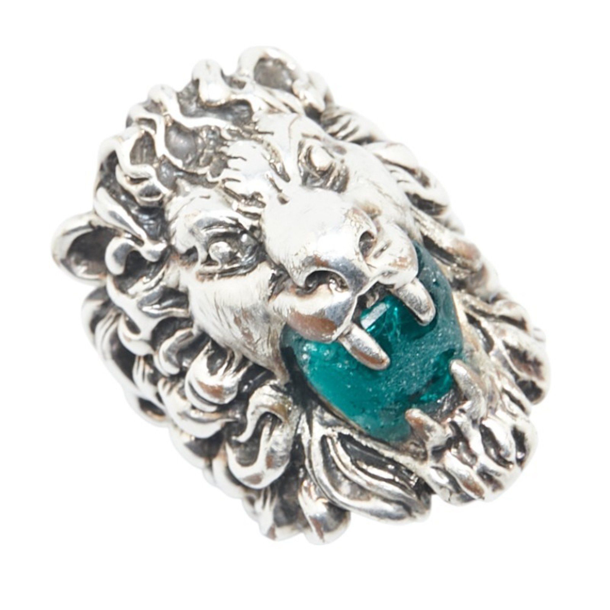 Gucci Gucci Lion Head Color Stone Ring 53 Silver Green Metal Men s GUCCI Grailed