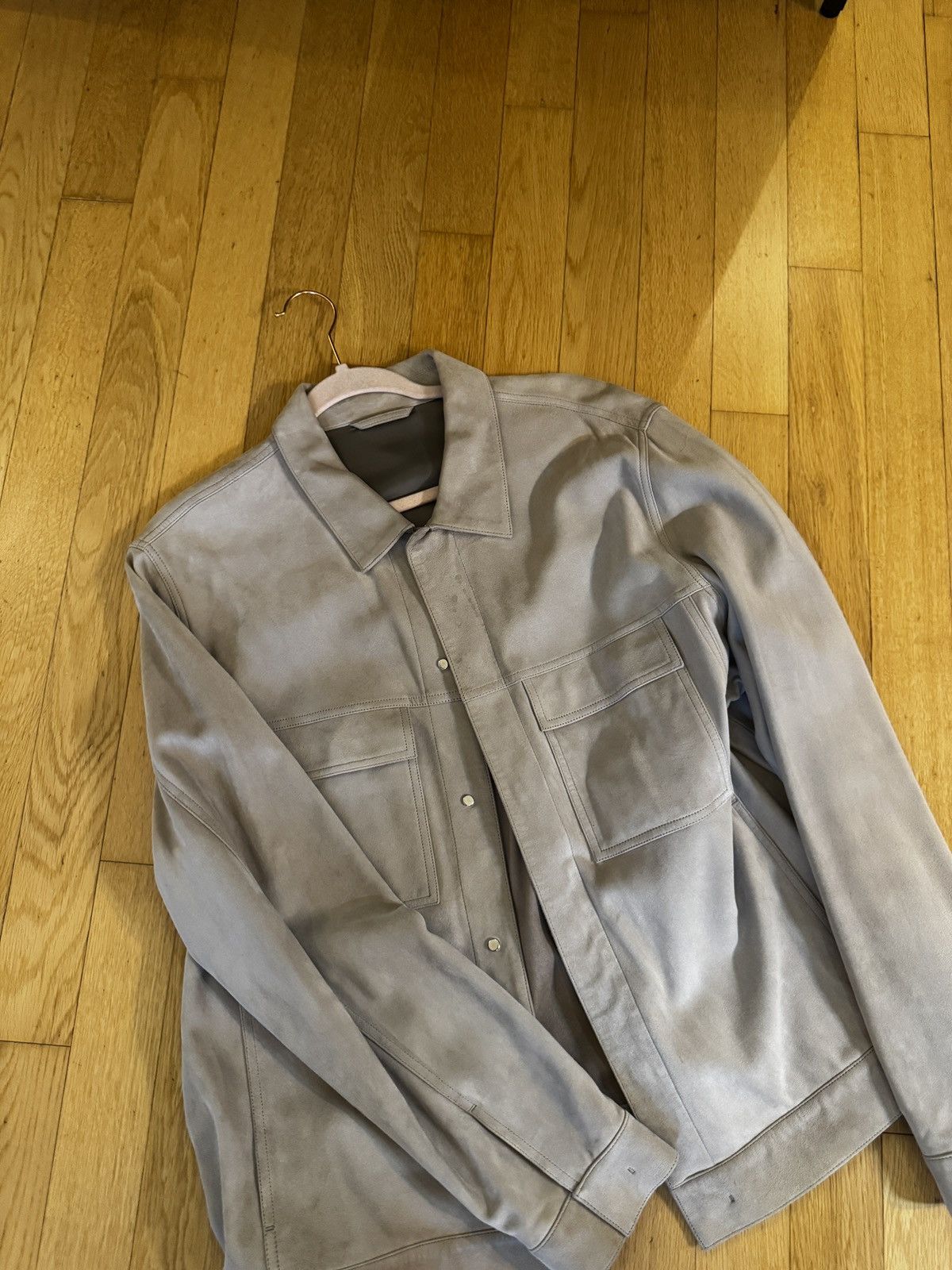 Theory Theory Jamie Suede Trucker Jacket Grey XXL | Grailed