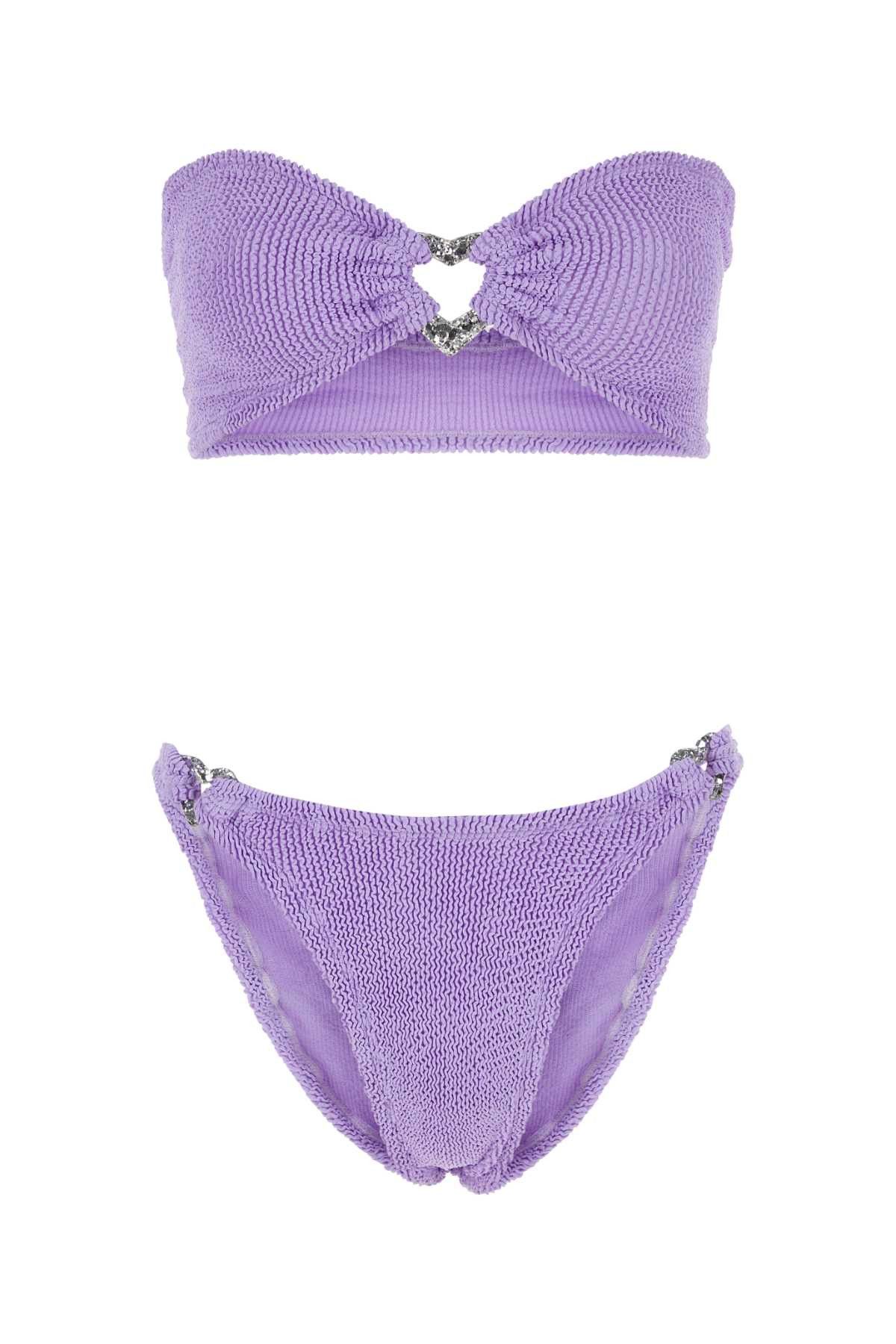 Hunza G Lilac Stretch Nylon Nicole Bikini | Grailed