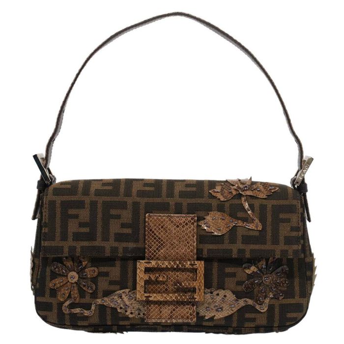 Fendi Fendi Embroidered Snake Skin Mamma Baguette Shoulder Bag | Grailed