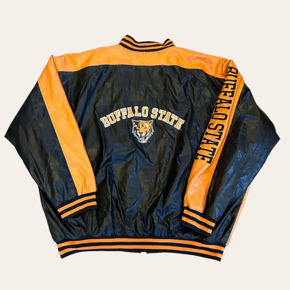 Steve And Barrys Vintage Steve & Barry’s buffalo state leather varsity jacket | Grailed