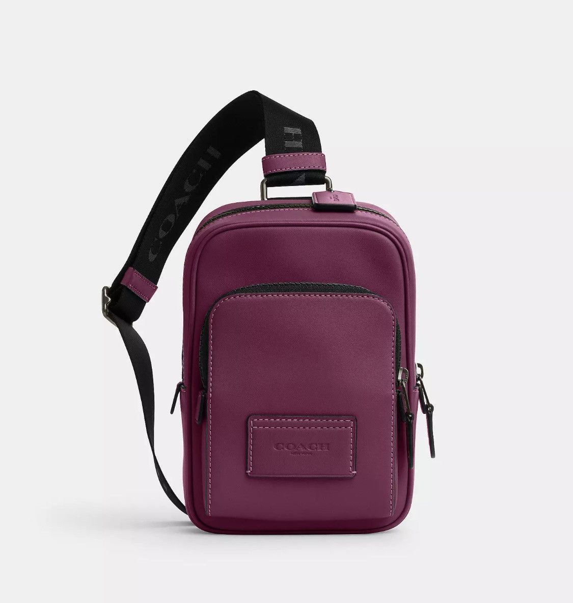 Coach Coach CL410 Track Pack 14 Calf Leather Crossbody /Deep Berry ...