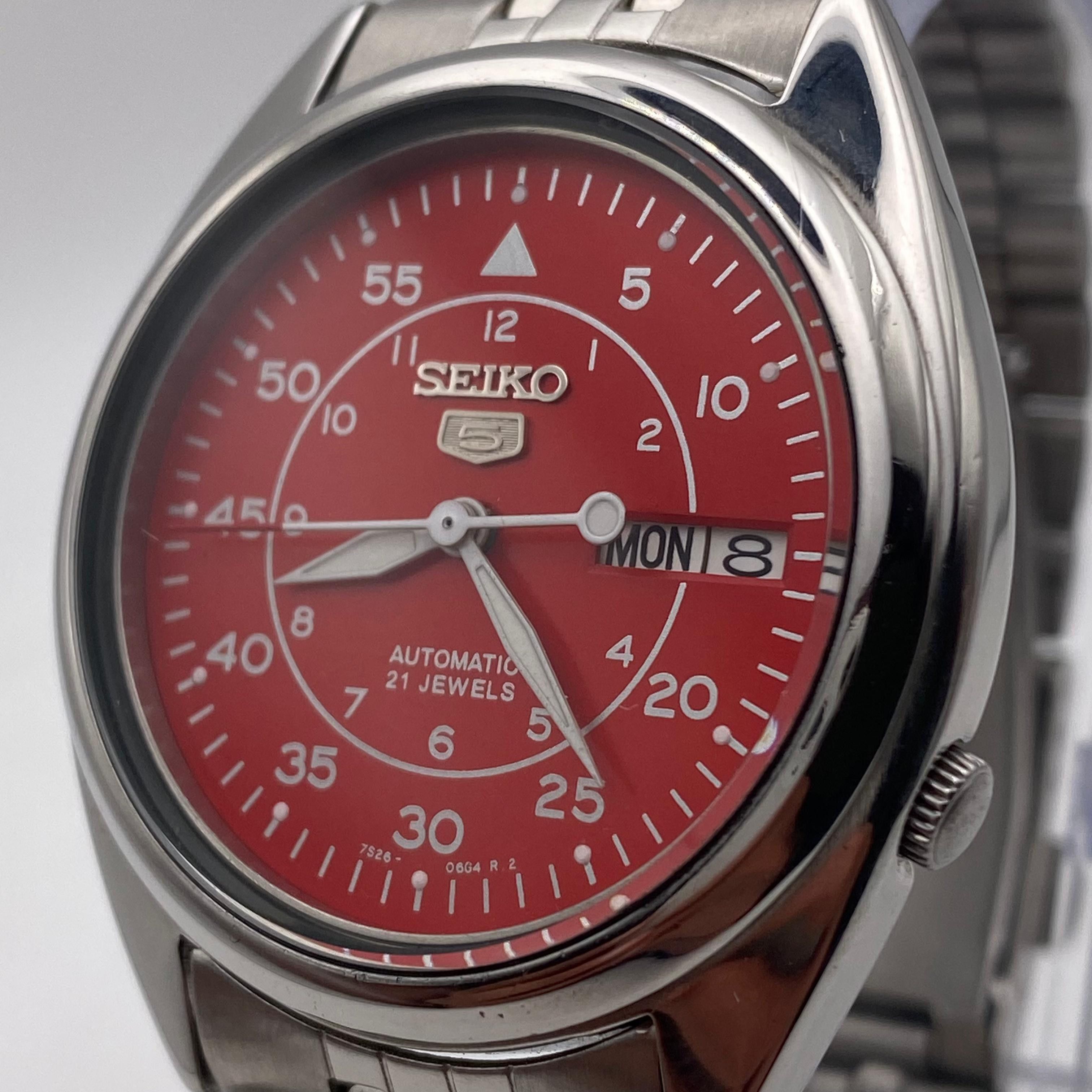 Seiko Vintage Seiko 5 Automatic 7s26 Men's Watch Red dial | Grailed