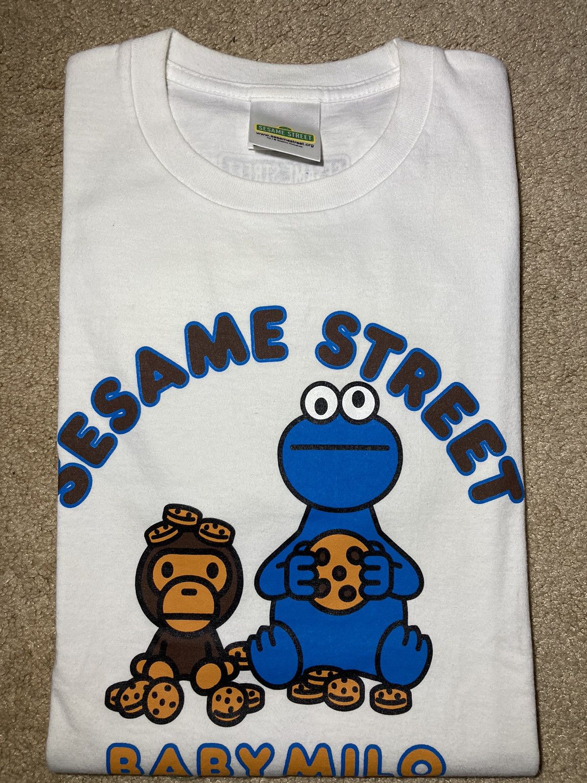 Bape FW19 Bape Sesame Street Cookie Monster Baby Milo White 2019 | Grailed