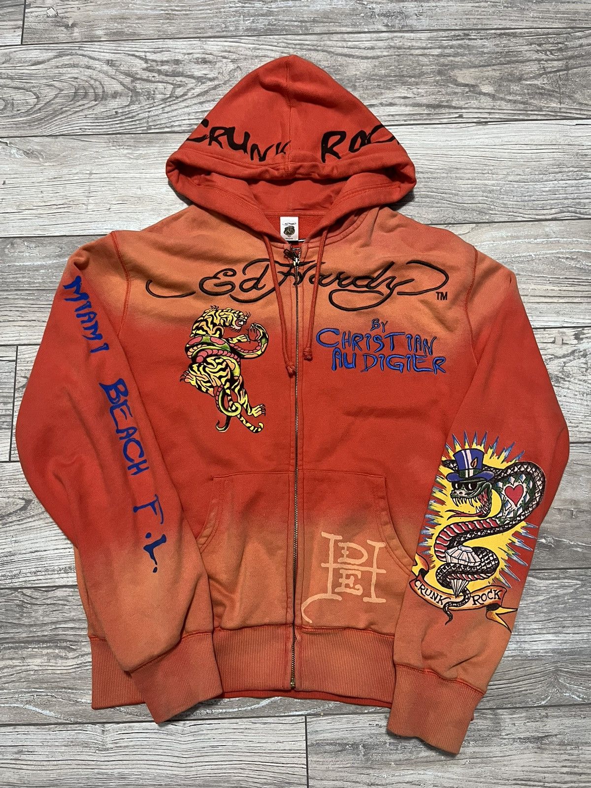 Vintage Ed hardy Christian audigier y2k drip rare zip sweatshirt | Grailed
