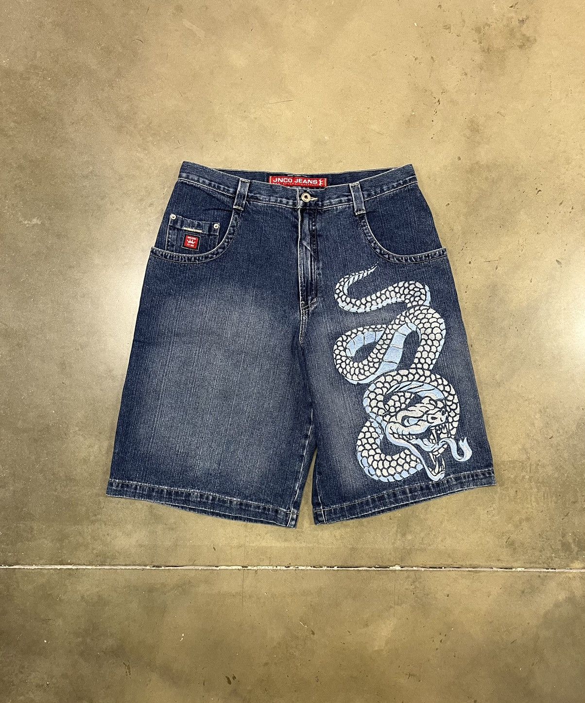 Jnco × Streetwear × Vintage Y2K Jnco Snake Embroidered Jorts | Grailed