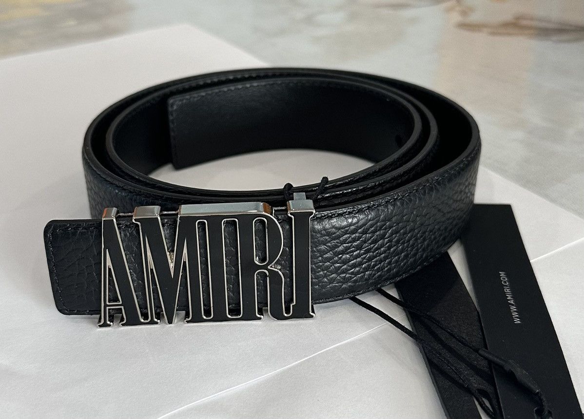 Amiri Amiri Men’s Pebbled Leather Buckle Belt | Grailed