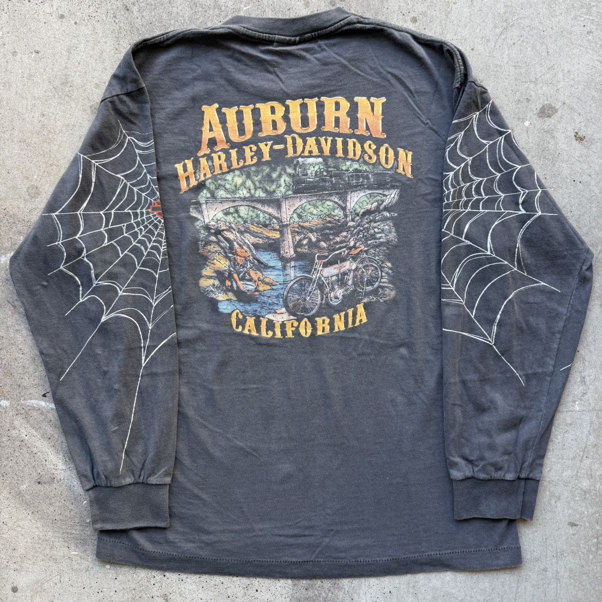 Harley Davidson Harley Davidson spider web longsleeve black/grey size ...