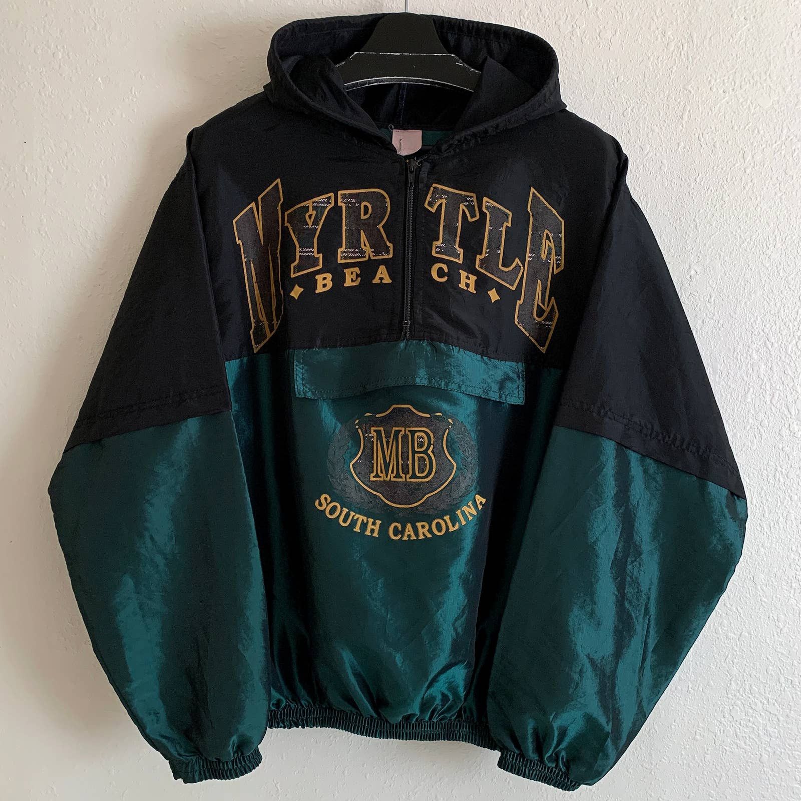 Vintage 1990s "Myrtle Beach" Satin Anorak Jacket | Grailed