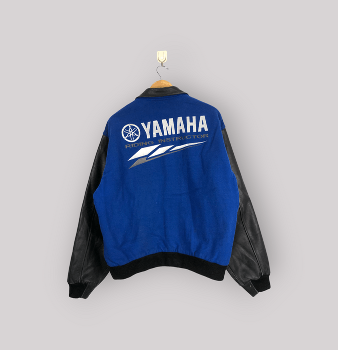 Vintage Vintage 90s Yamaha Varsity Jacket Wool Sleeve Leather | Grailed