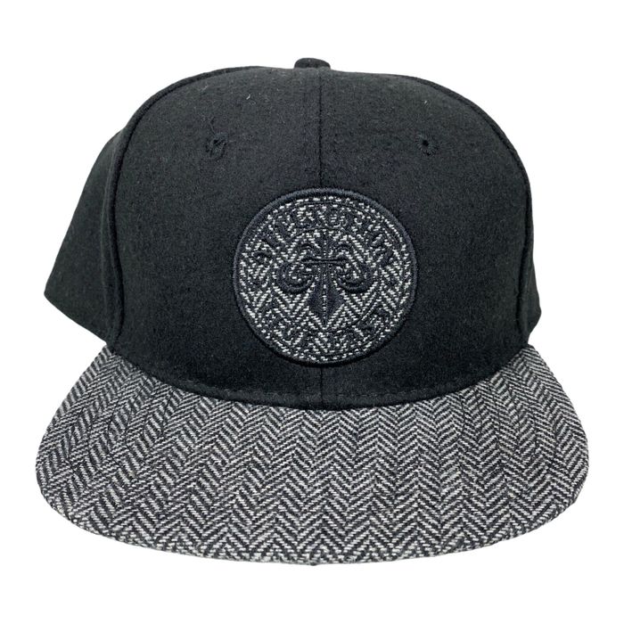 Affliction New Affliction Flat Brim Felt Snapback Hat Cap Black Gray ...