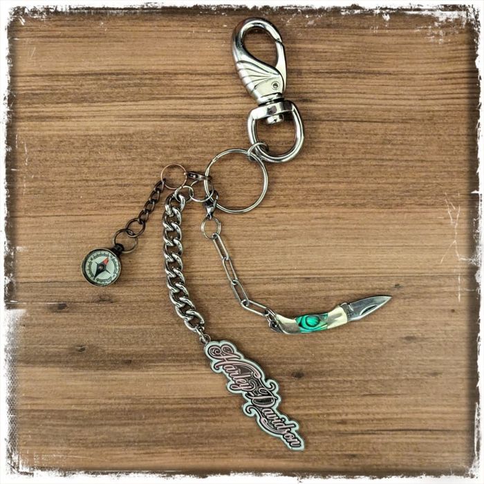 Harley Davidson Harley Davidson Key chain Mini Knife & Compass Swivel ...