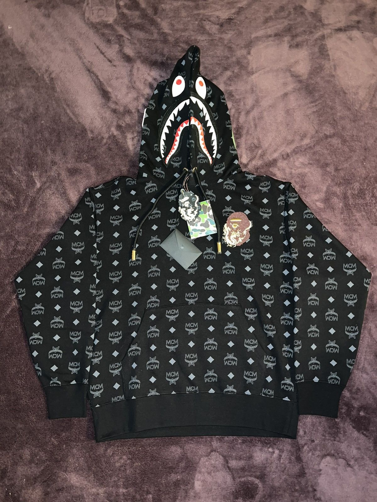 Bape × MCM Bape x MCM Year Of The Dragon Shark Pullover Hoodie | Grailed
