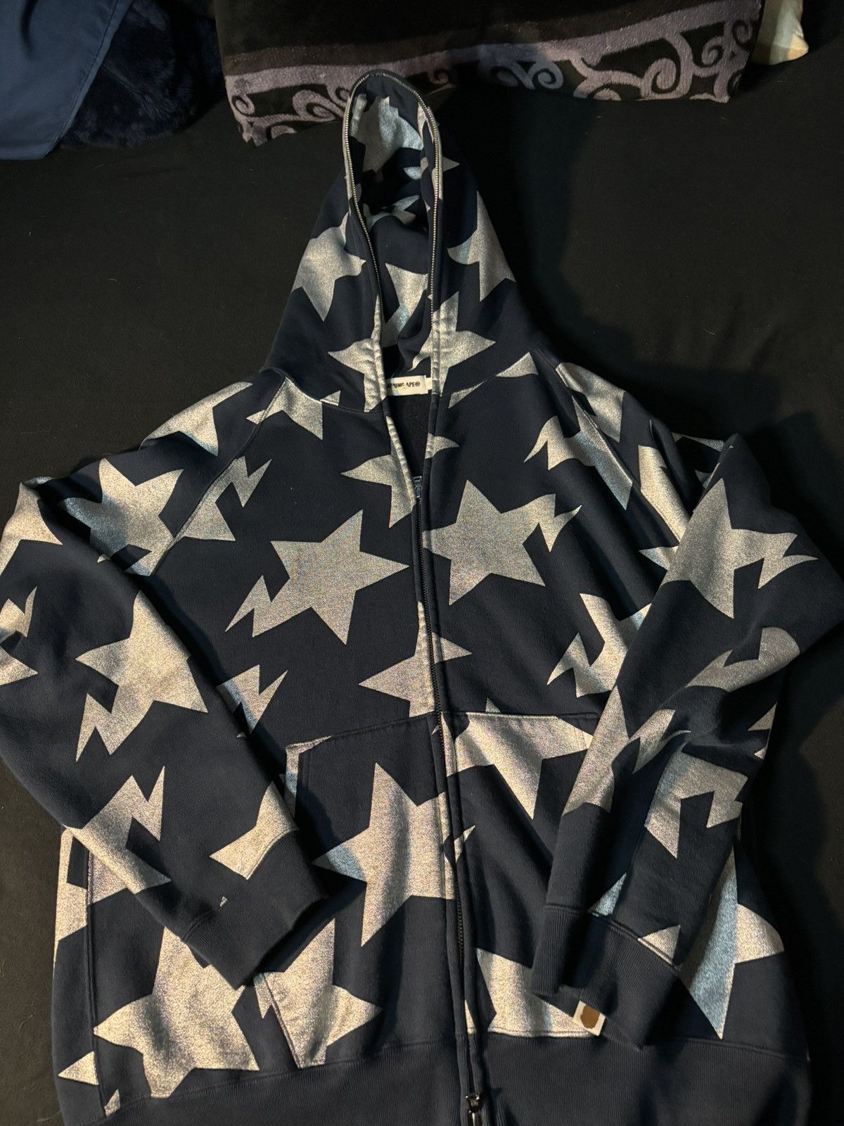 Bape Sta Pattern Full Zip Hoodie | Grailed