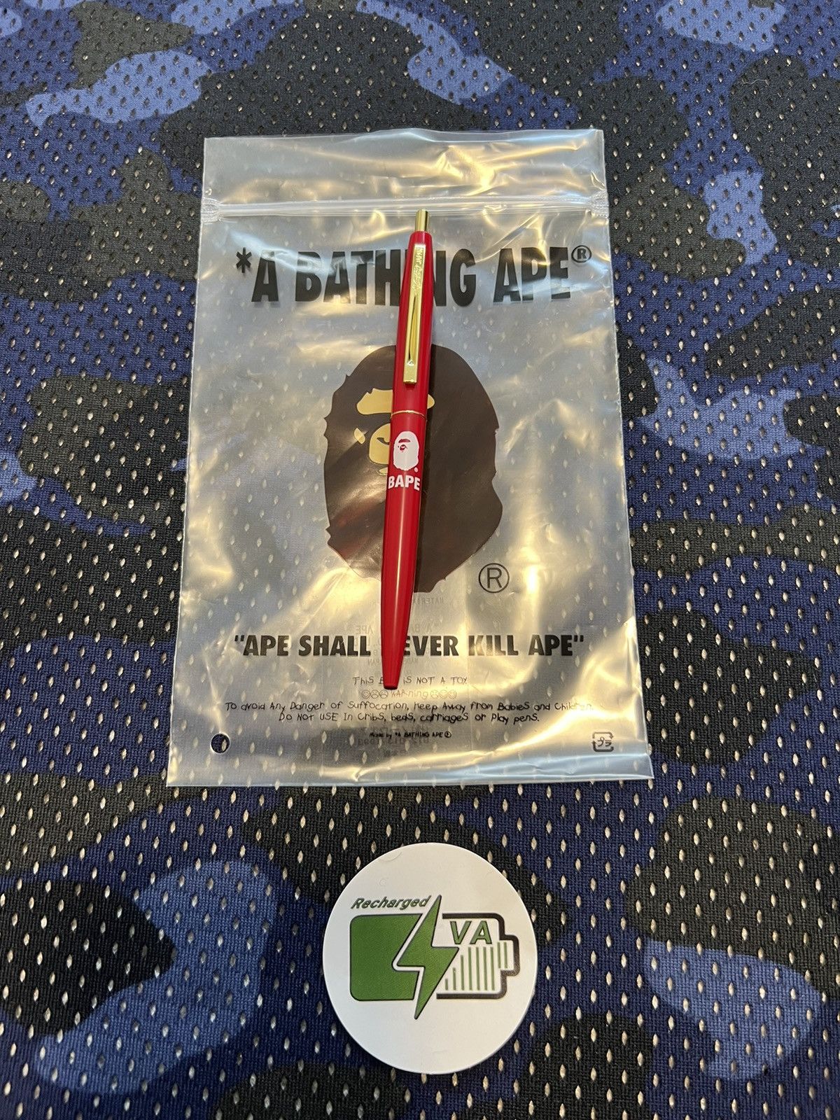 Bape 100% Authentic A Bathing Ape Bape Red Head Ball Point Pen | Grailed