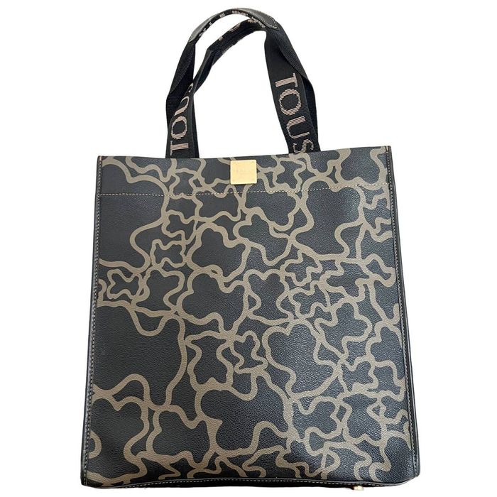 Tous Tous Kaos Bear Monogram Canvas Vegan Leather Tote Bag Black | Grailed