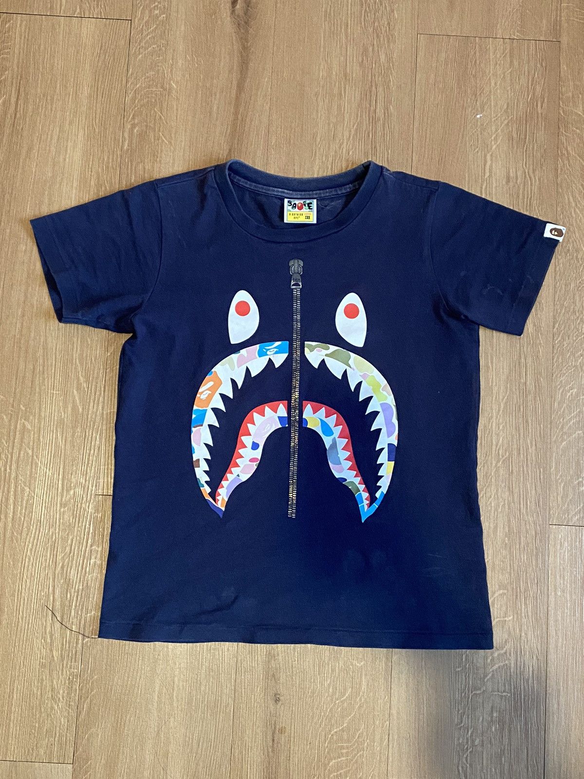 Bape A Bathing Ape Multi Camo Shark Tee | Grailed