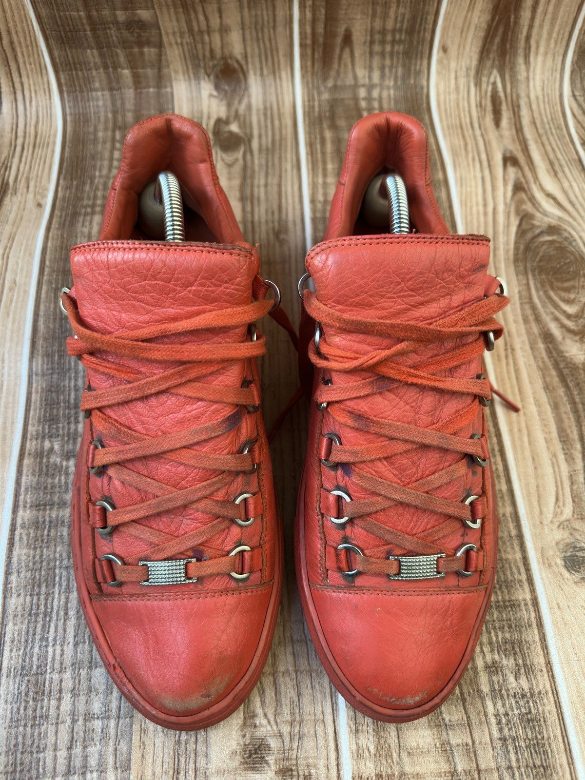 Balenciaga 🔥BALENCIAGA ARENA RED LEATHER LOW TOP SNEAKERS | Grailed