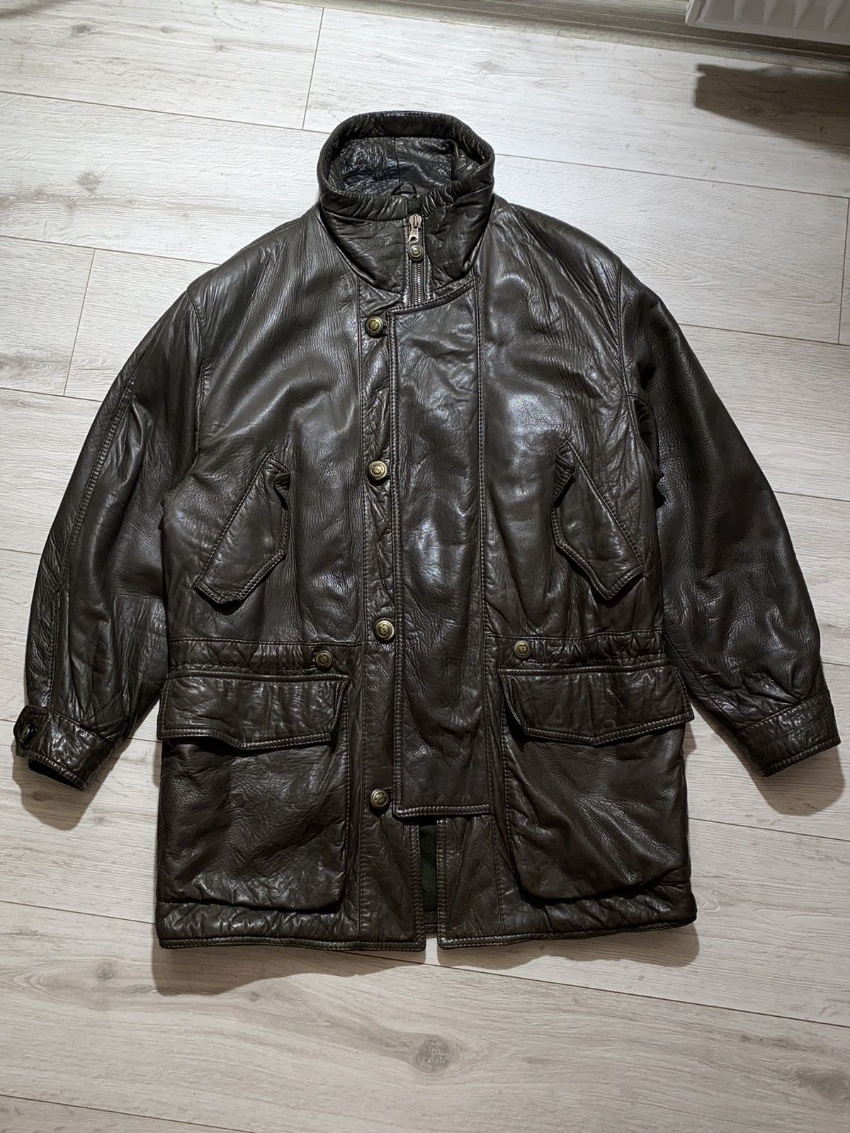 Hugo Boss Vintage Hugo Boss Leather Heavy Coat Jacket Made In italy ...