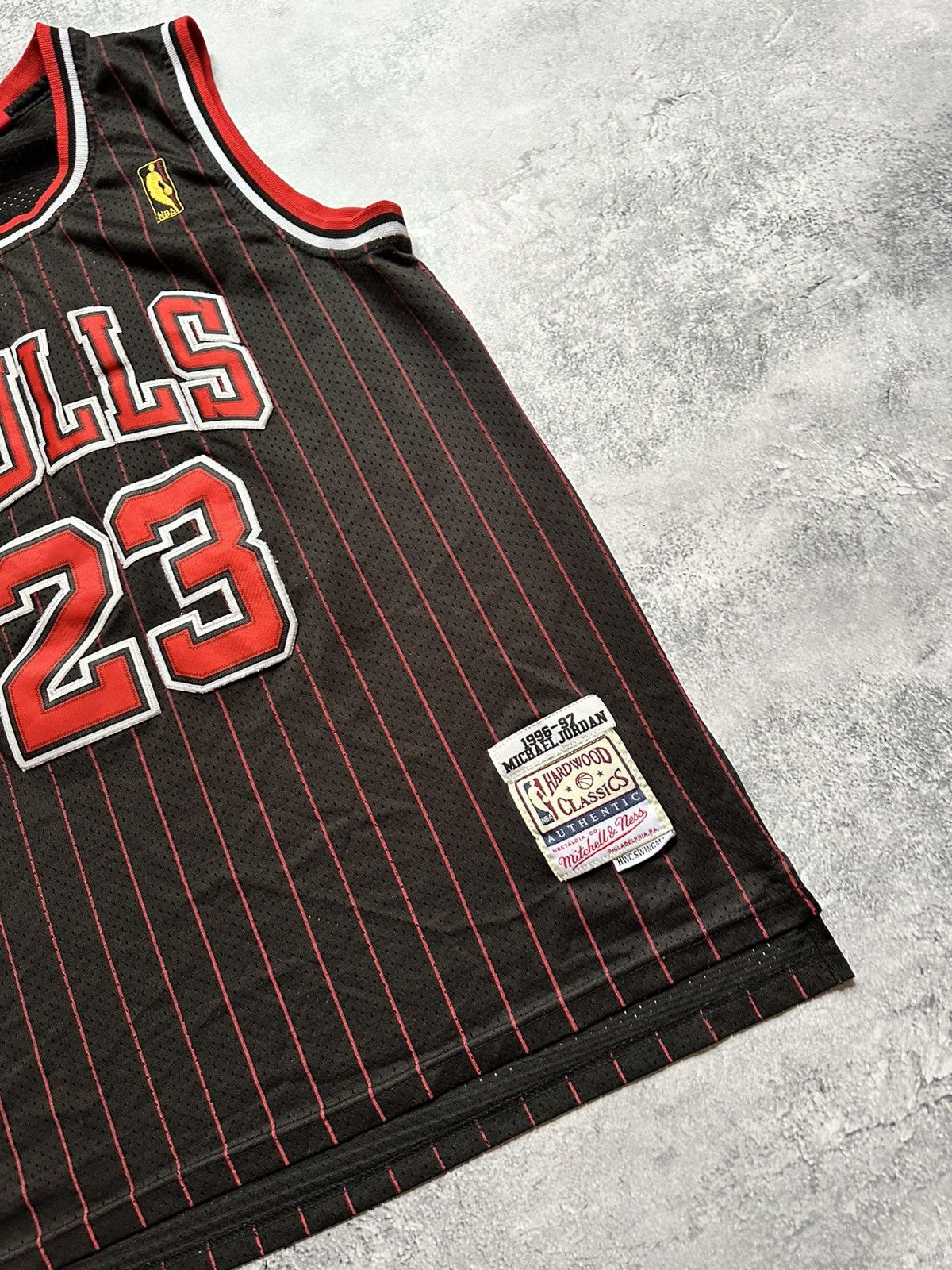 Vintage Michael Jordan #23 Chicago Bulls Official Pinstripe Jersey | Grailed