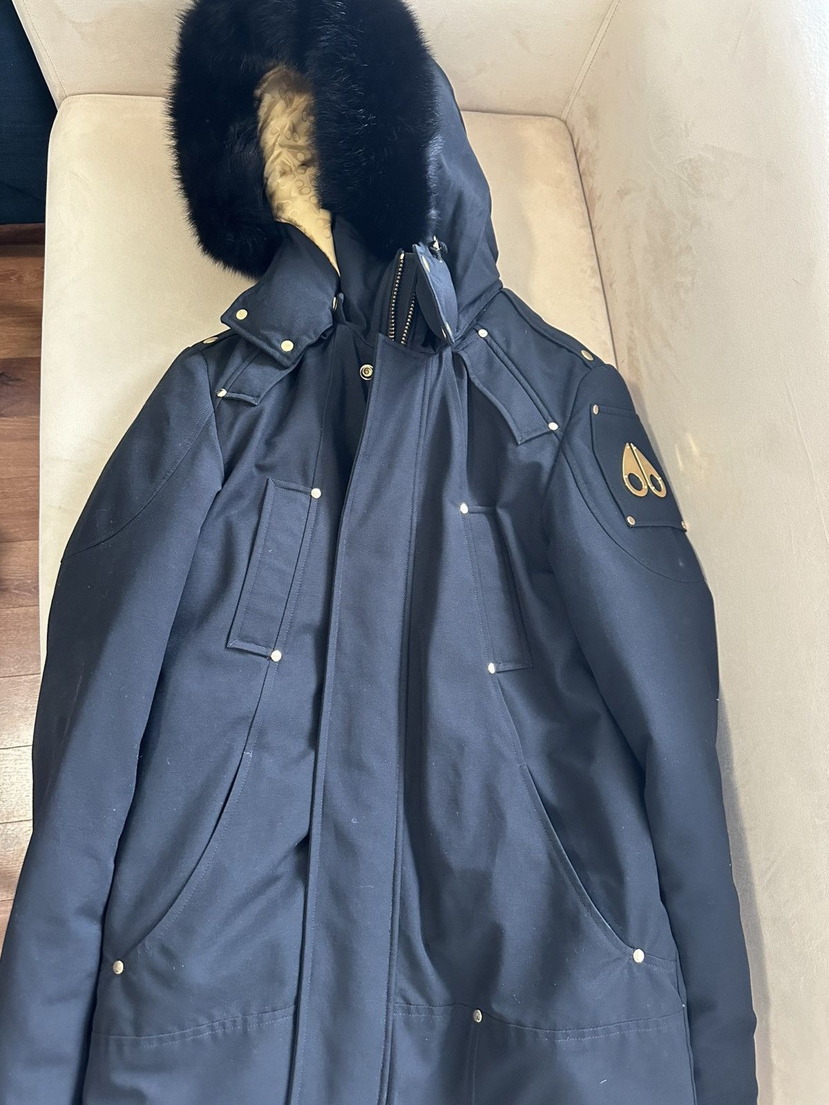 Moose Knuckles Moose Knuckles Mens Parka (Black/Gold) | Grailed