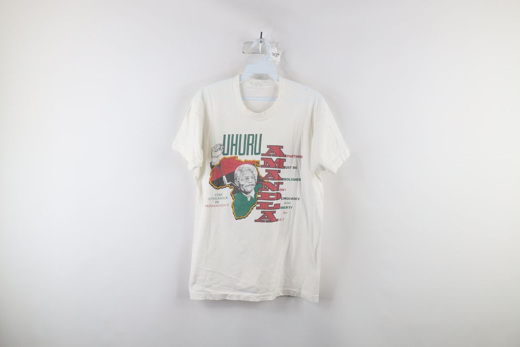 Vintage Vintage 90s Mandela Uhuru Amandla South Africa T-Shirt | Grailed